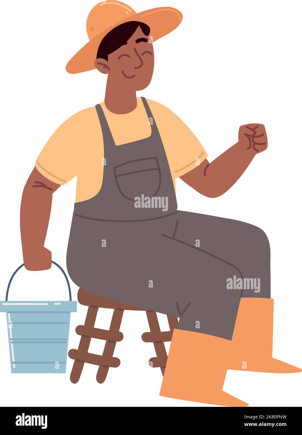 farmer with bucket Stock Vector Image & Art - Alamy