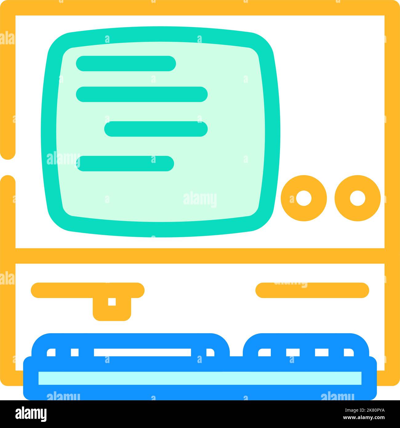 computer pc old gadget color icon vector illustration Stock Vector ...