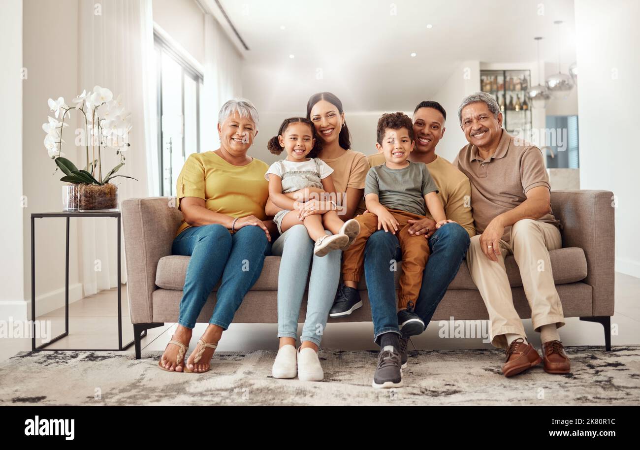 Family, children and bonding with a girl, boy and parents together in ...