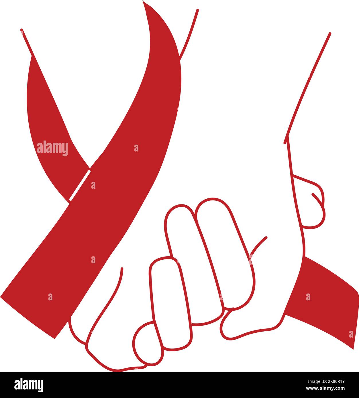 hand with ribbon together Stock Vector Image & Art - Alamy