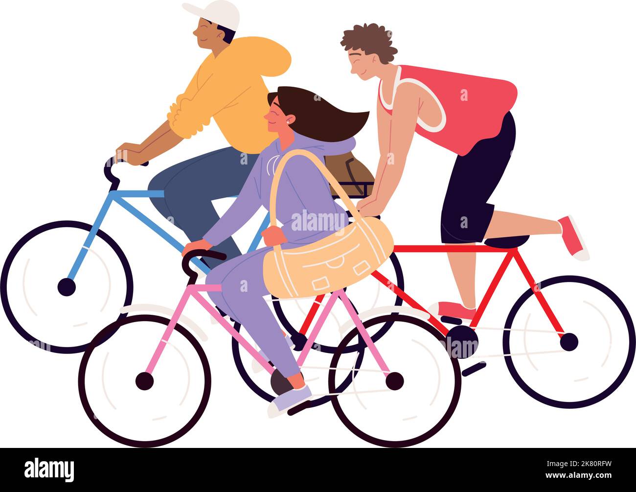 young people riding a bikes Stock Vector Image & Art - Alamy