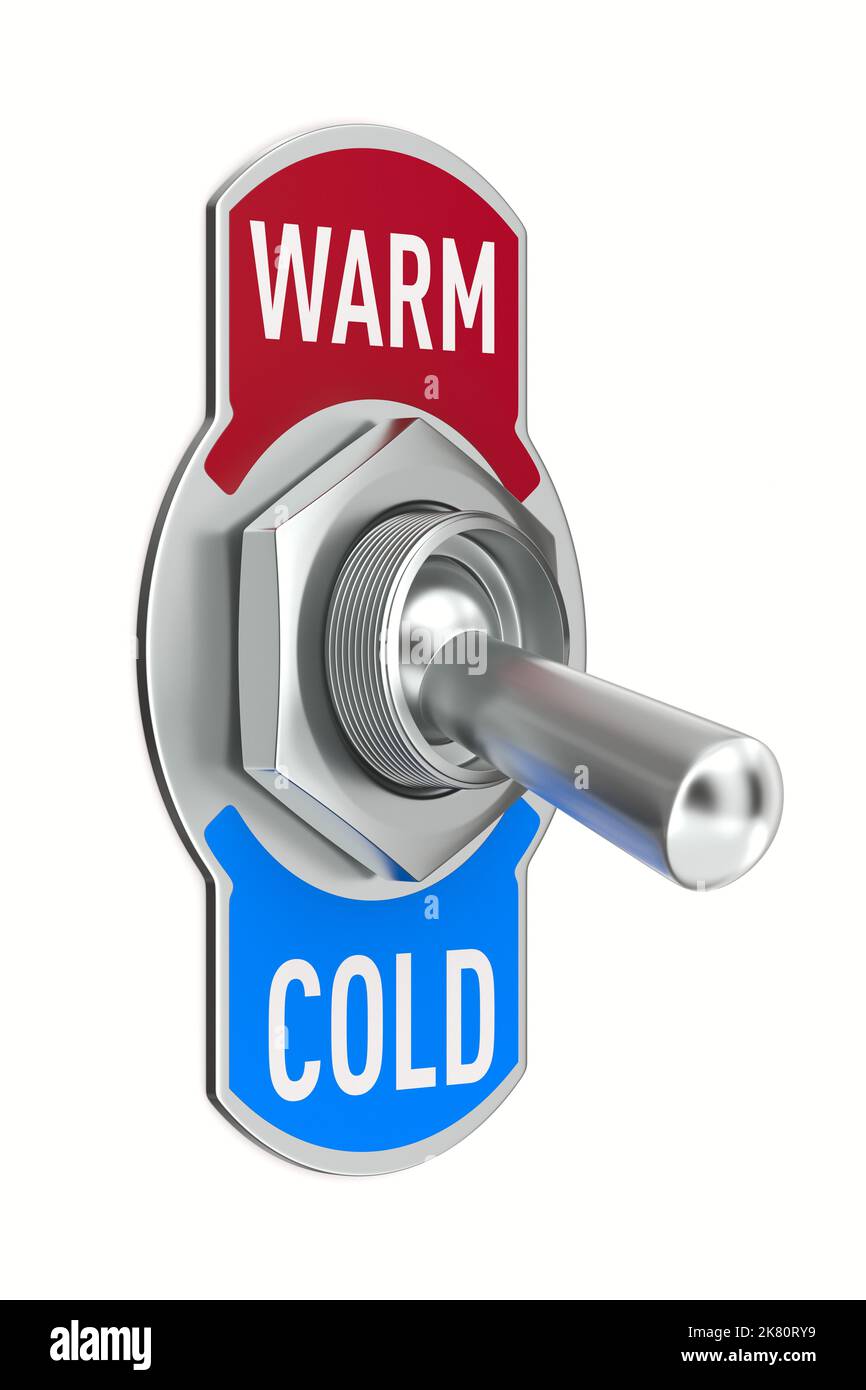 Warm and cold. Toggle switch on white background. Isolated 3D ...