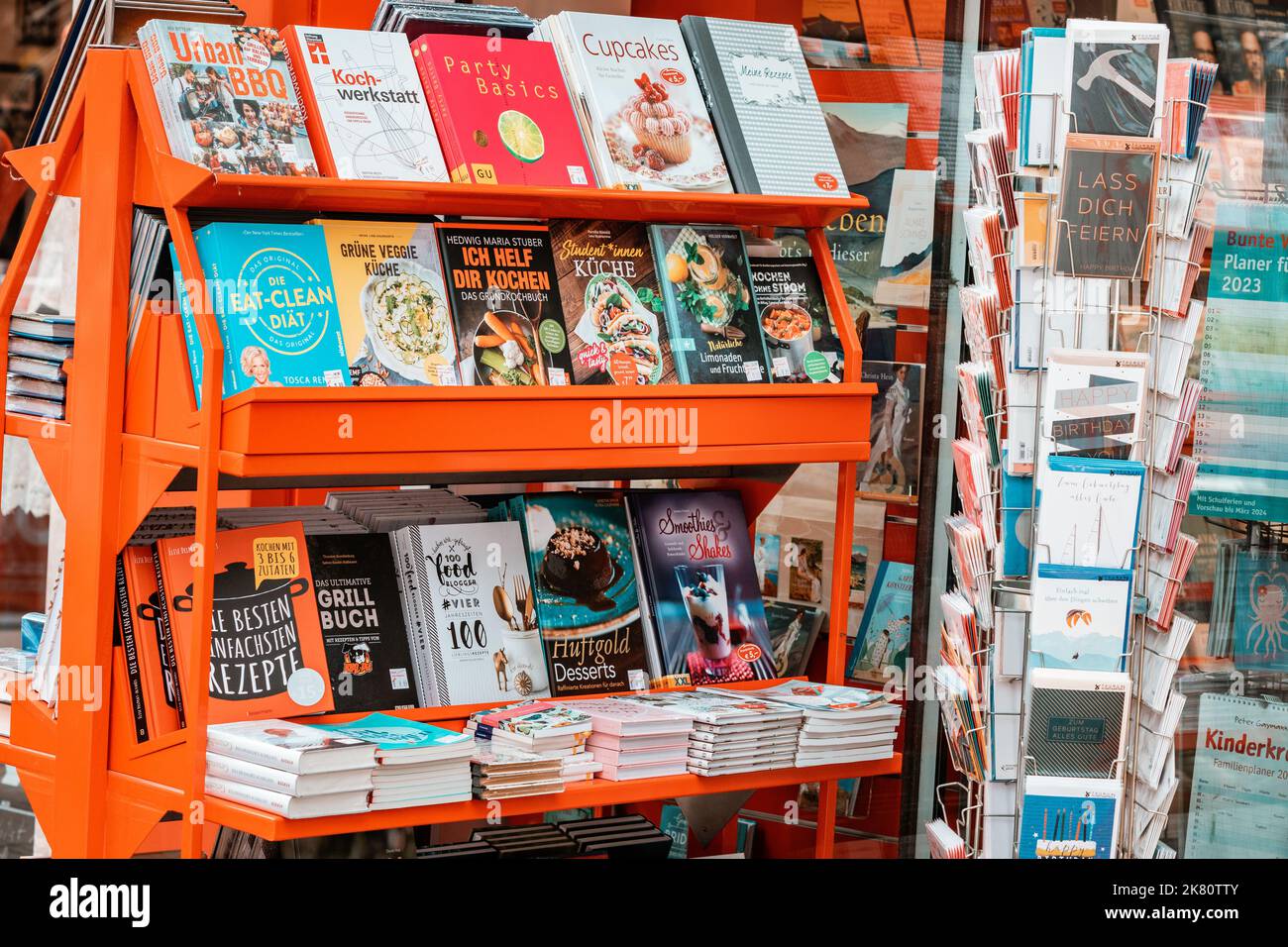 25 July 2022, Osnabruck, Germany: Books and booklets in German ...