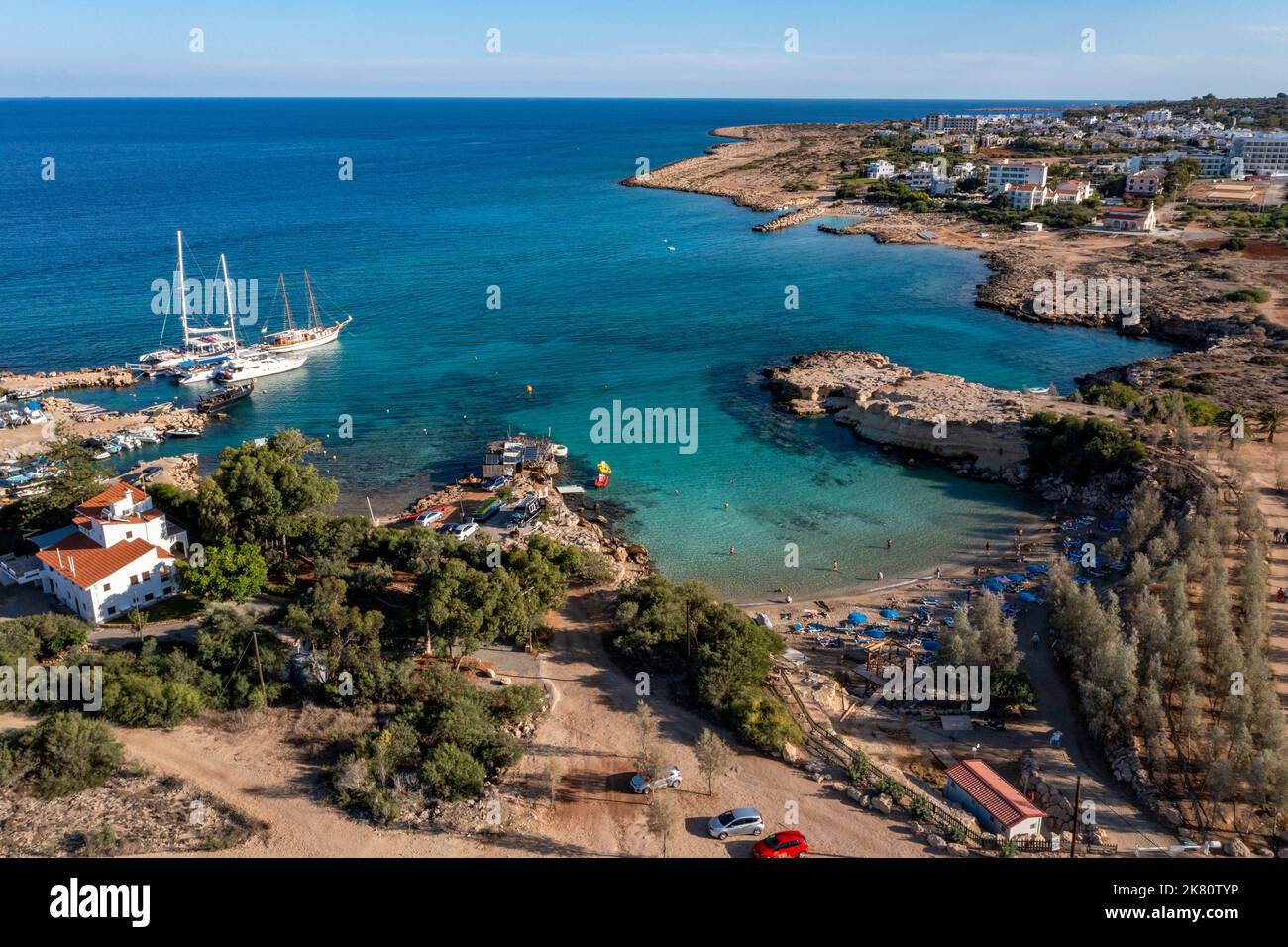Aerial view of Green Bay, Protaras, Cyprus Stock Photo - Alamy