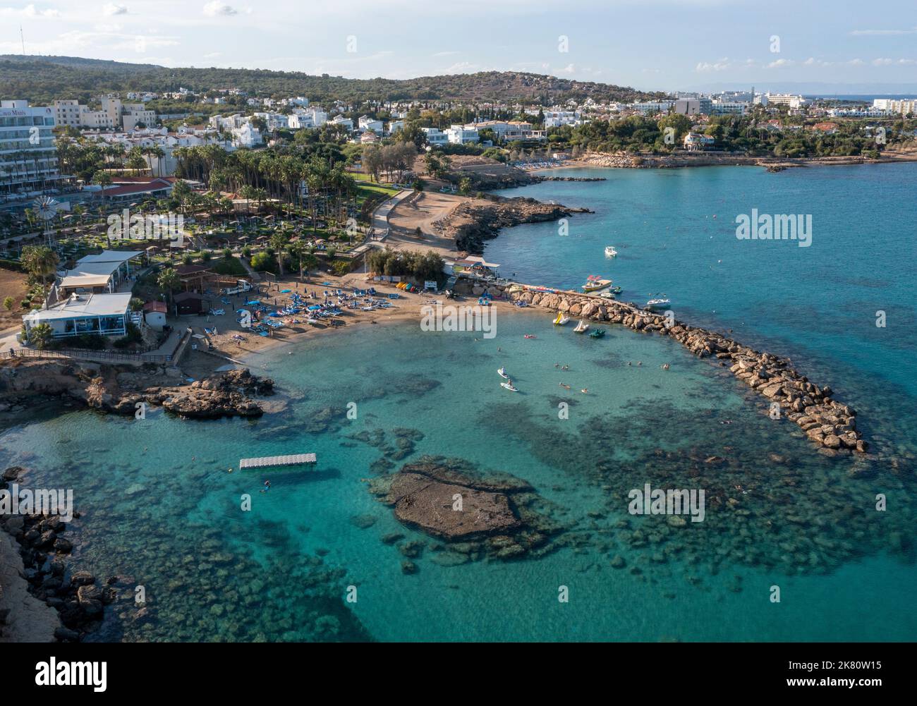 Aerial view of Green Bay, Protaras, Cyprus Stock Photo - Alamy