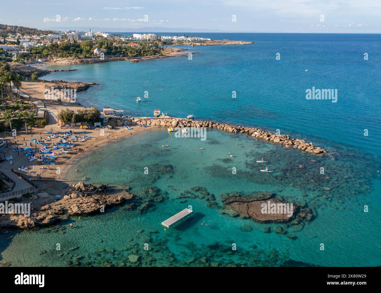 Aerial view of Green Bay, Protaras, Cyprus Stock Photo - Alamy