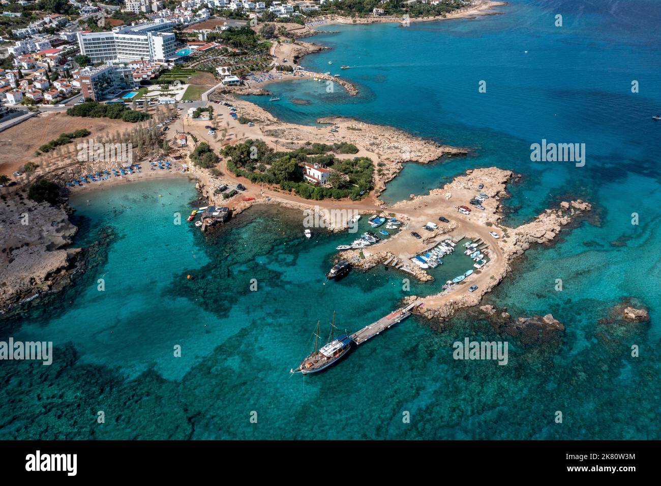 Aerial view of Green Bay, Protaras, Cyprus Stock Photo - Alamy