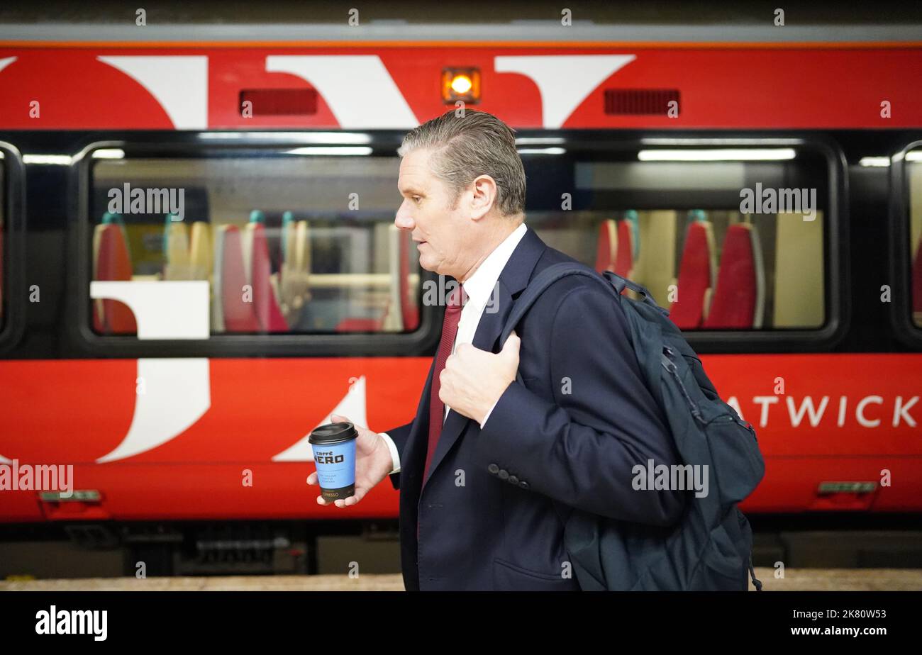 Labour leader Sir Keir Starmer travels to Brighton to address the TUC ...
