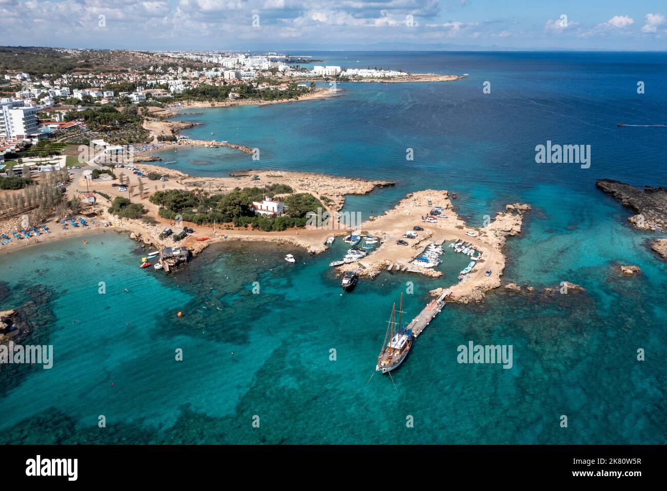 Aerial view of Green Bay, Protaras, Cyprus Stock Photo - Alamy