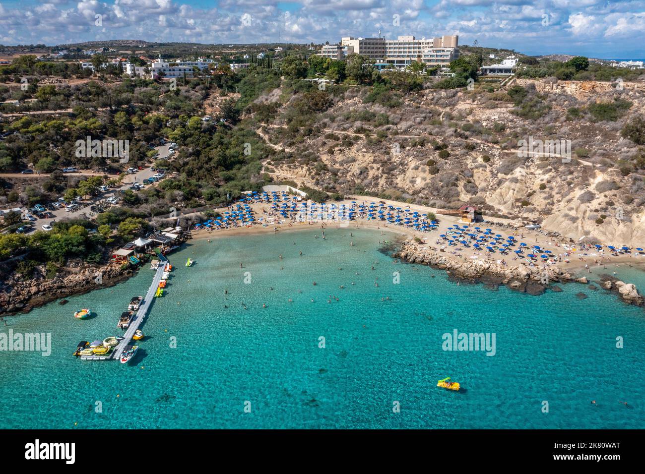 Aerial view Konnos Bay, Protaras, Cyprus Stock Photo - Alamy