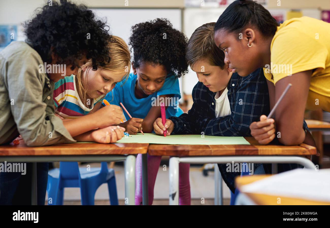 Diverse Group Of Middle School Students