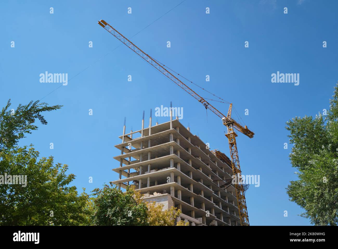 A view of a typical, generic, small neighborhood construction project ...