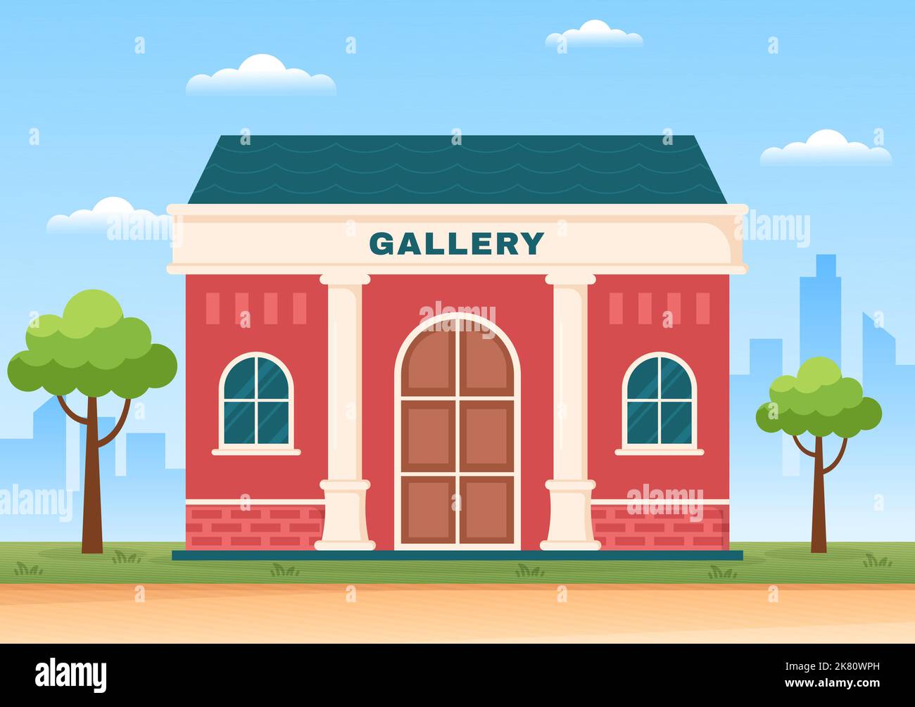 Art Gallery on Museum of Exhibition Visitors Viewing Modern Abstract ...