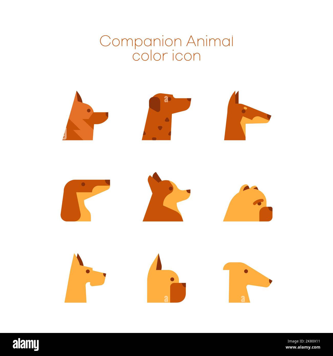 various dog breeds icon, small drawing set Stock Photo - Alamy