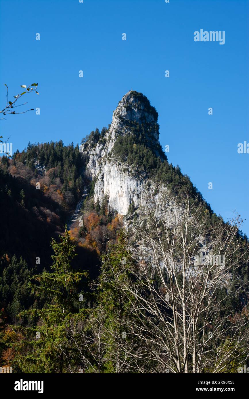 Kofel mountain in the Bavarian Alps of Germany near the passion place ...