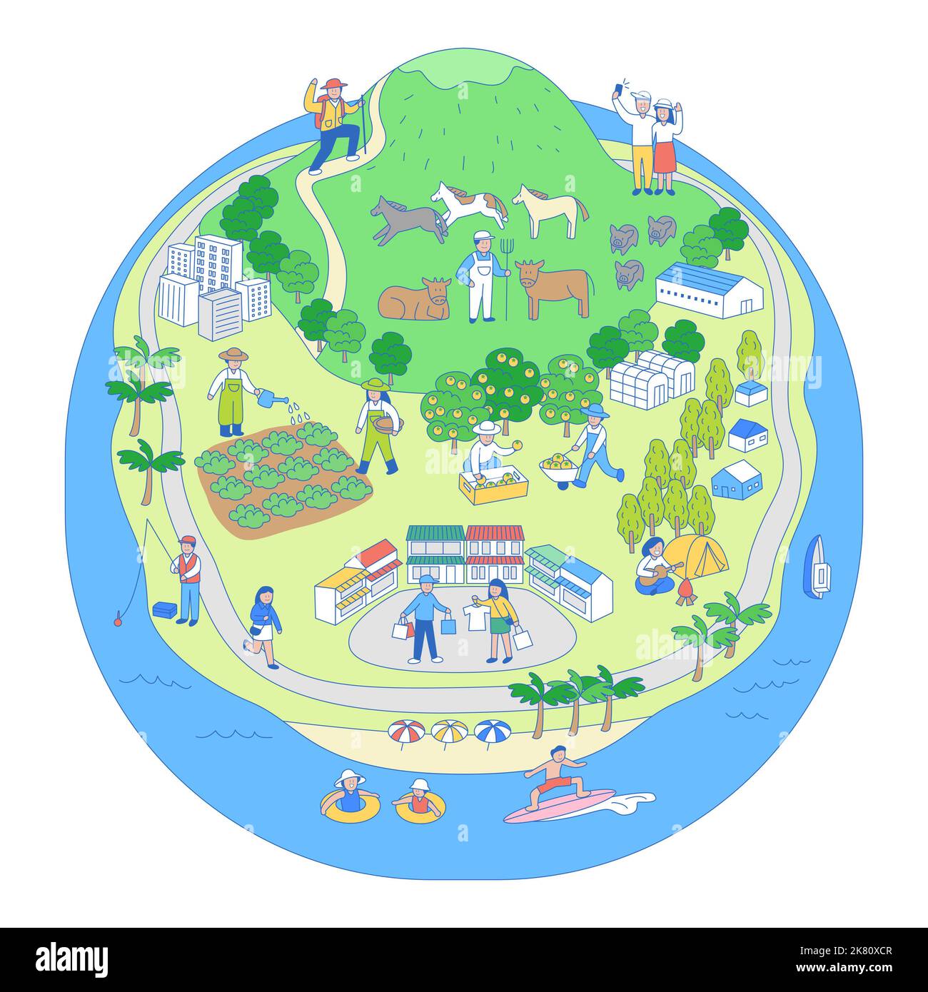 Korean travel fishing Cut Out Stock Images & Pictures - Alamy