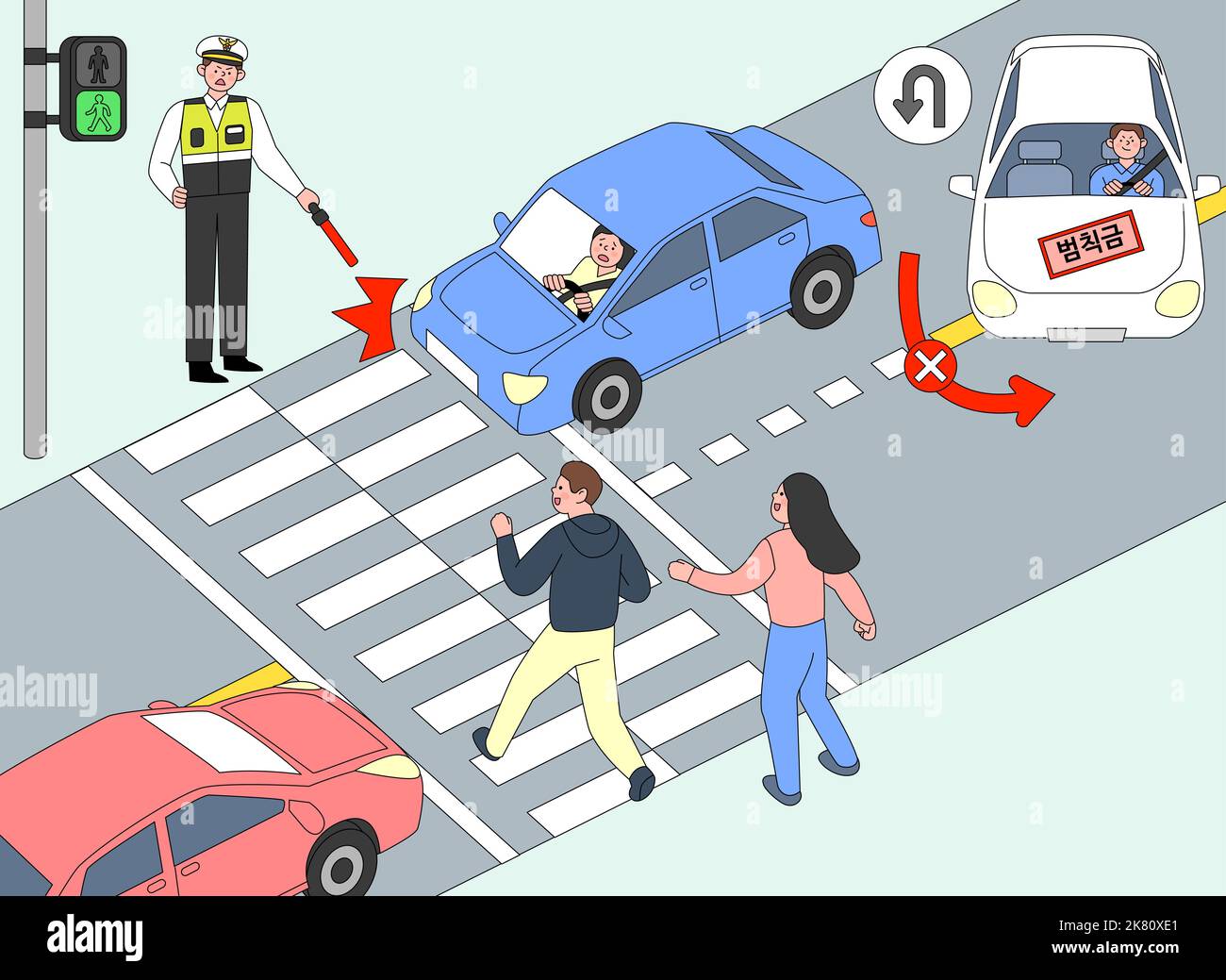 illustration illustration of the road traffic act crosswalk stop line ...