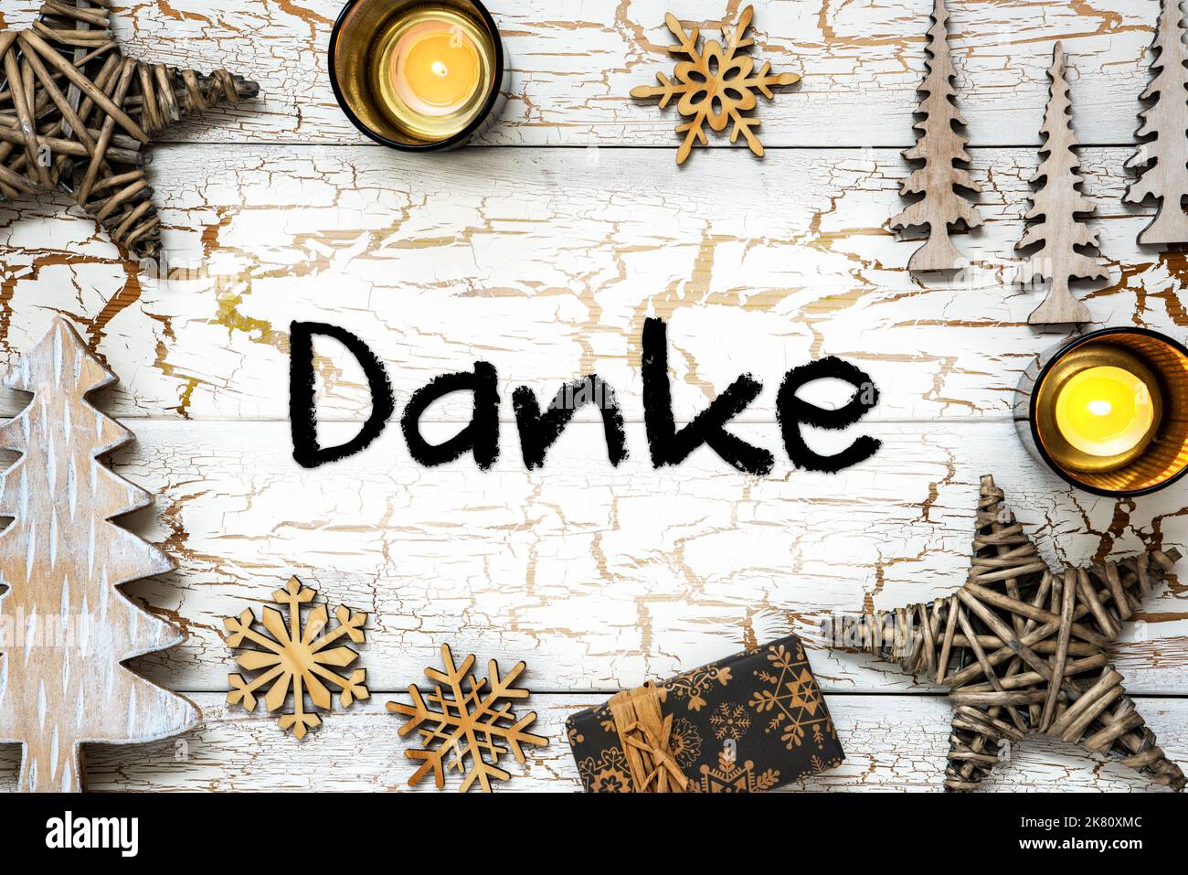 Christmas Background, German Text Danke Means Thank You Stock Photo - Alamy