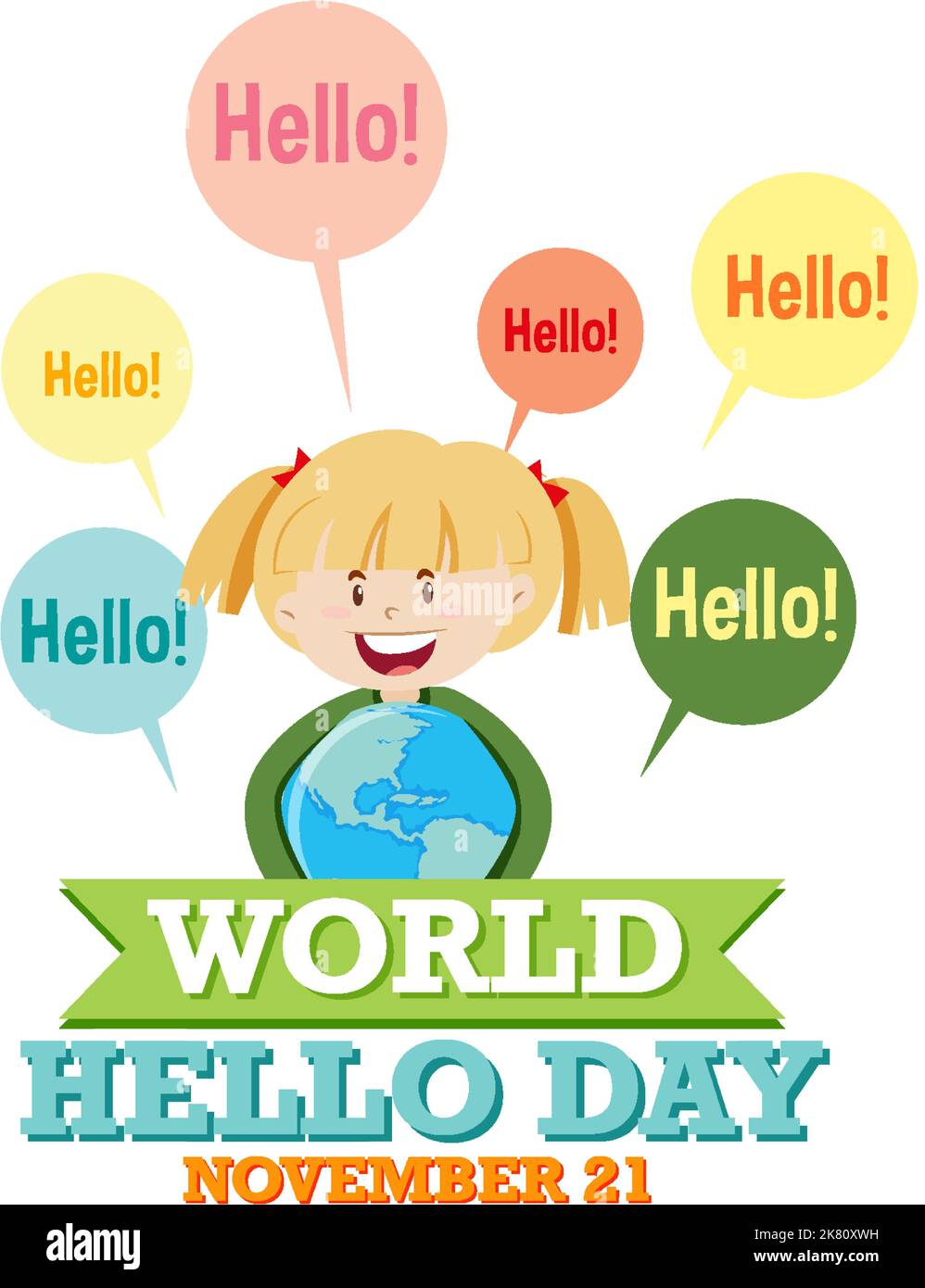 World hello day banner design illustration Stock Vector Image & Art - Alamy