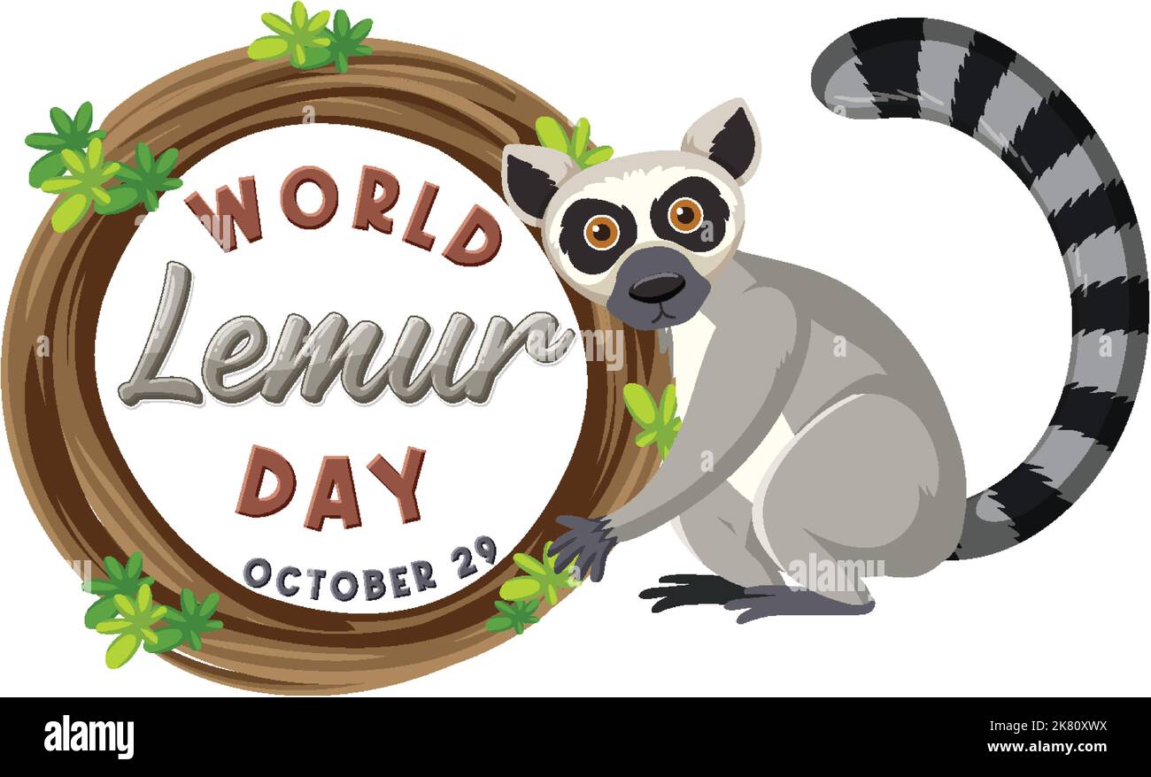 World Lemur Day Poster Design illustration Stock Vector Image & Art - Alamy