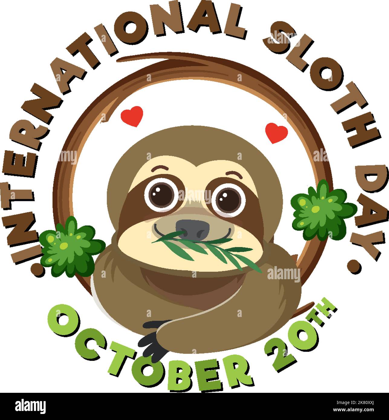 International sloth day banner concept vector illustration Stock Vector ...