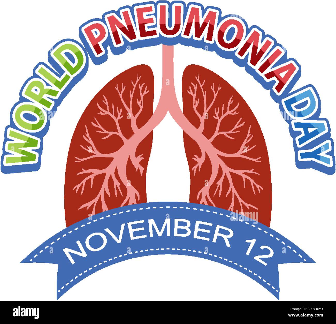 World Pneumonia Day Logo Design illustration Stock Vector Image & Art ...