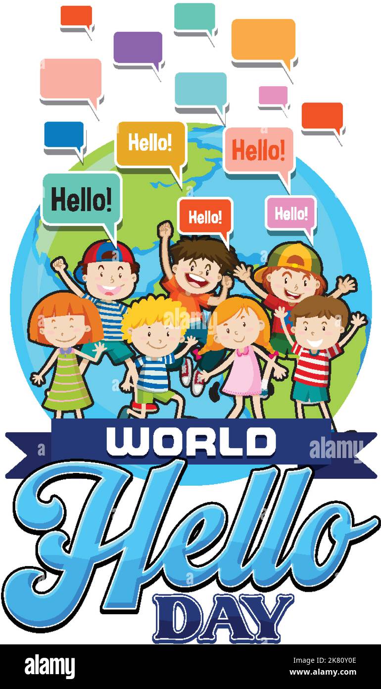 World hello day poster design illustration Stock Vector Image & Art - Alamy