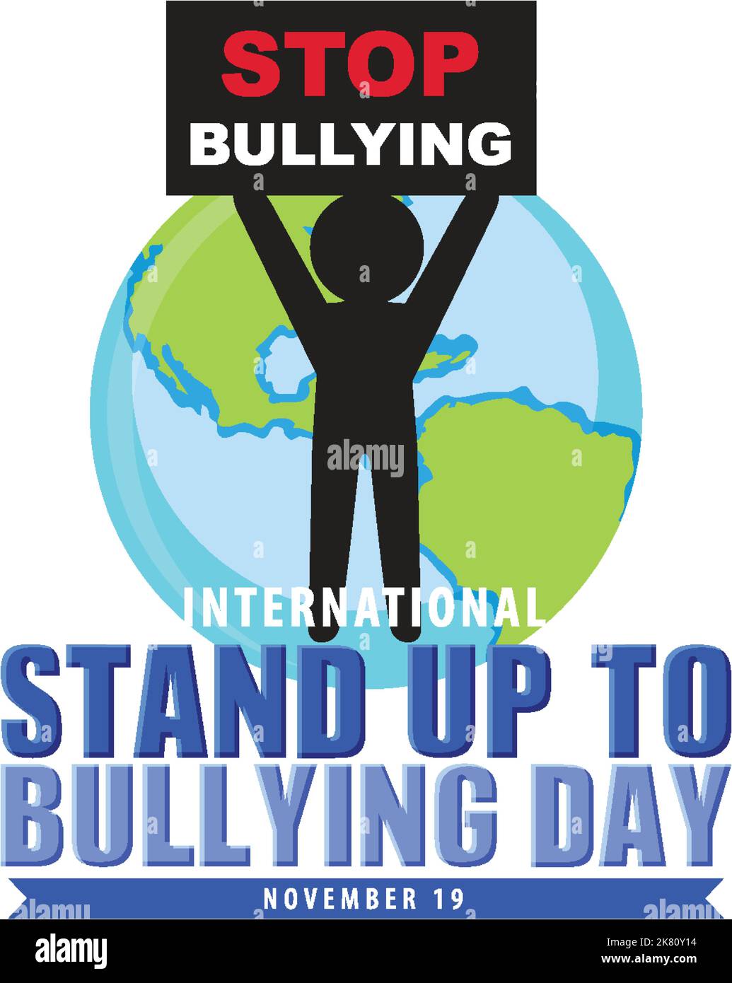 International stand up to bullying day poster design illustration Stock ...