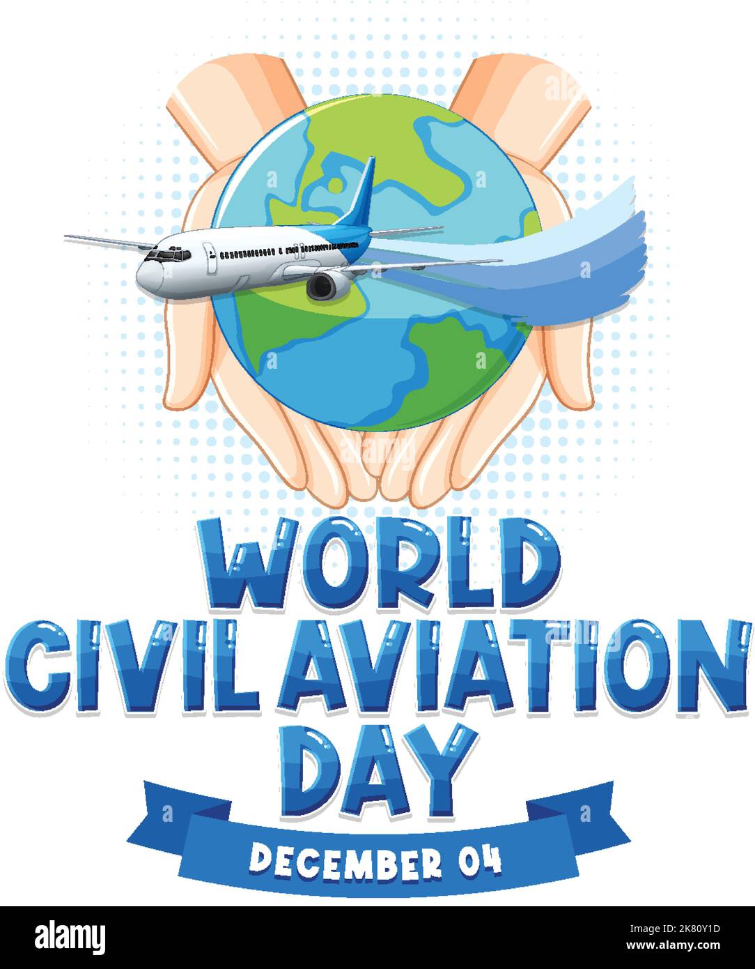 World civil aviation text for poster or banner design illustration ...