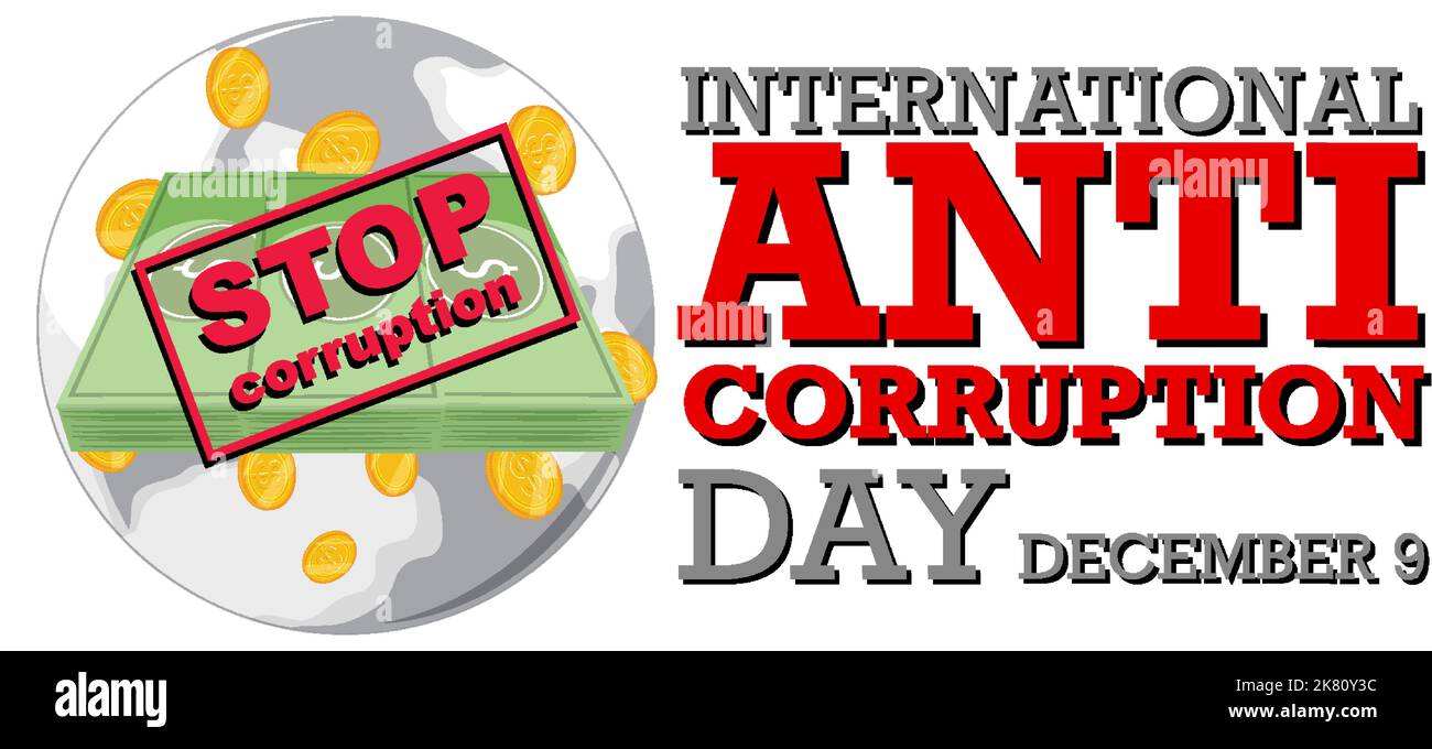 International Anti corruption day poster design illustration Stock ...