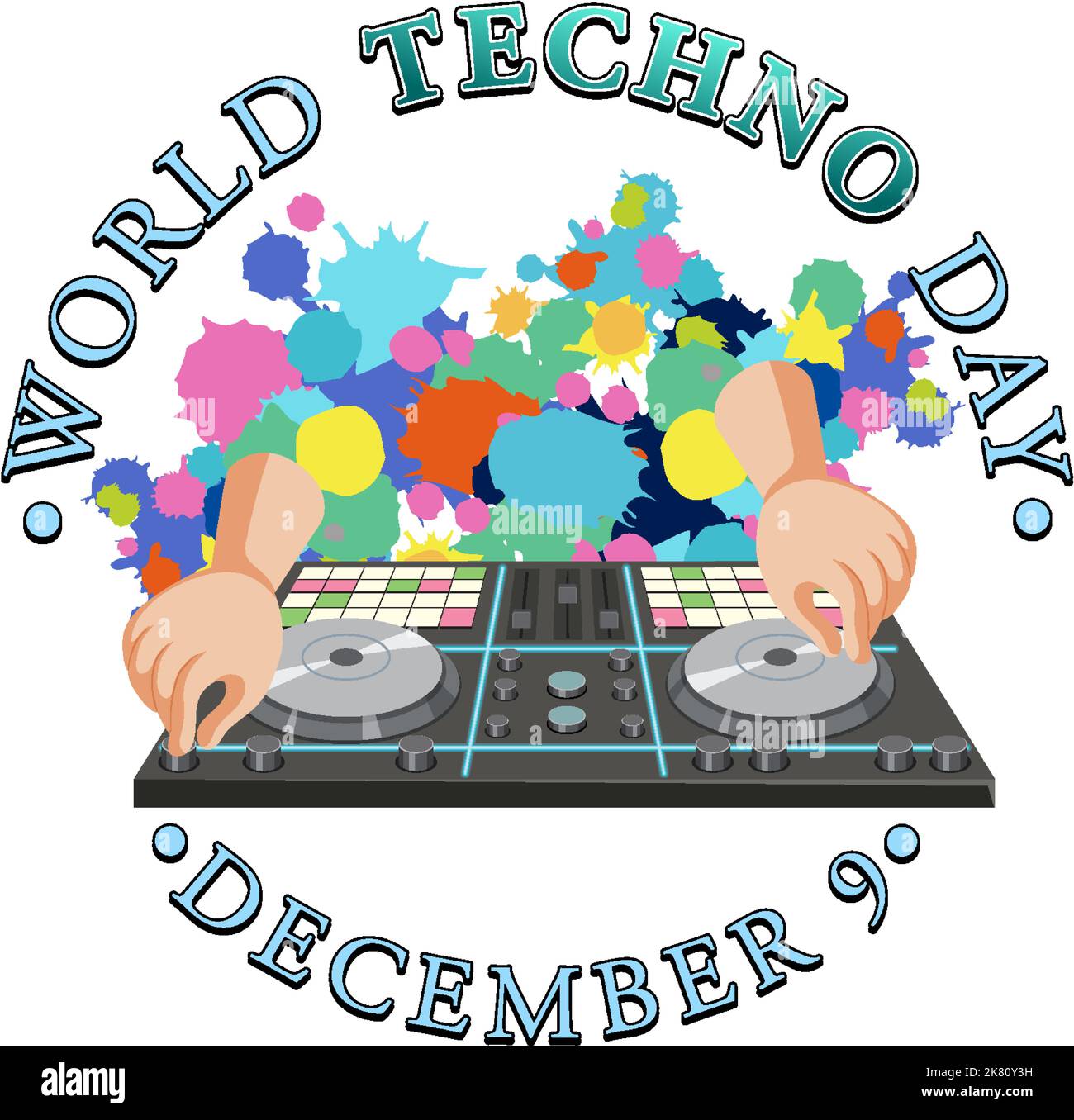 World techno day text banner design illustration Stock Vector Image ...