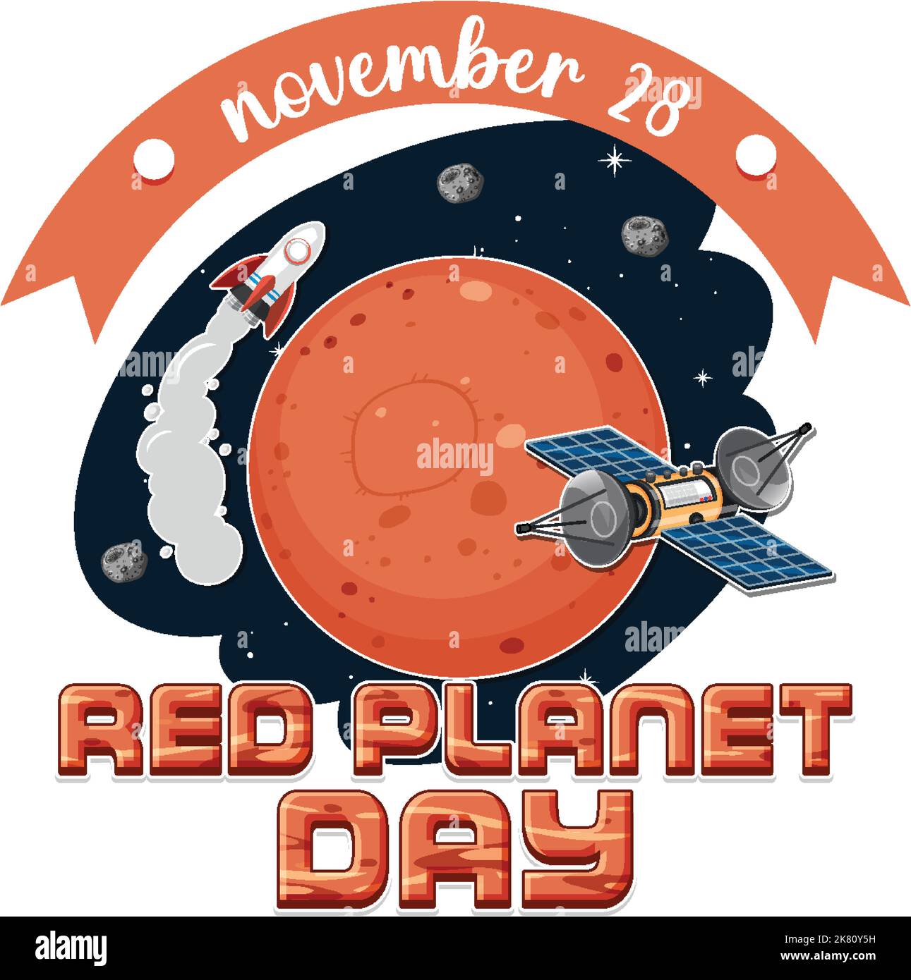 Red planet day poster template illustration Stock Vector Image & Art ...