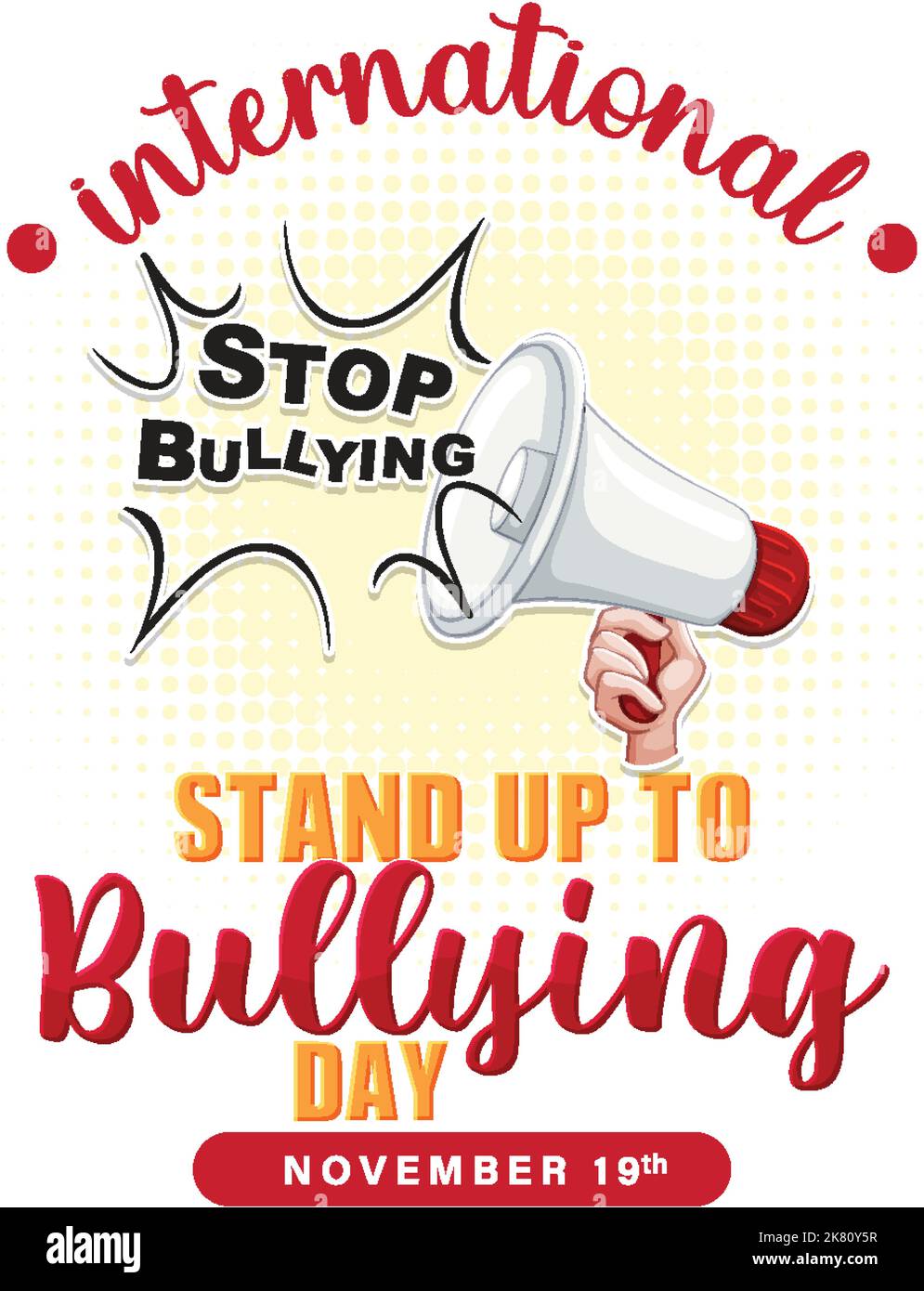 International stand up to bullying day poster design illustration Stock ...