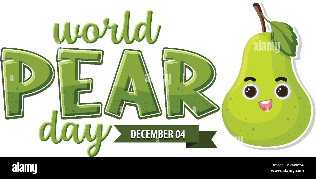 World pear day text for banner or poster design illustration Stock ...