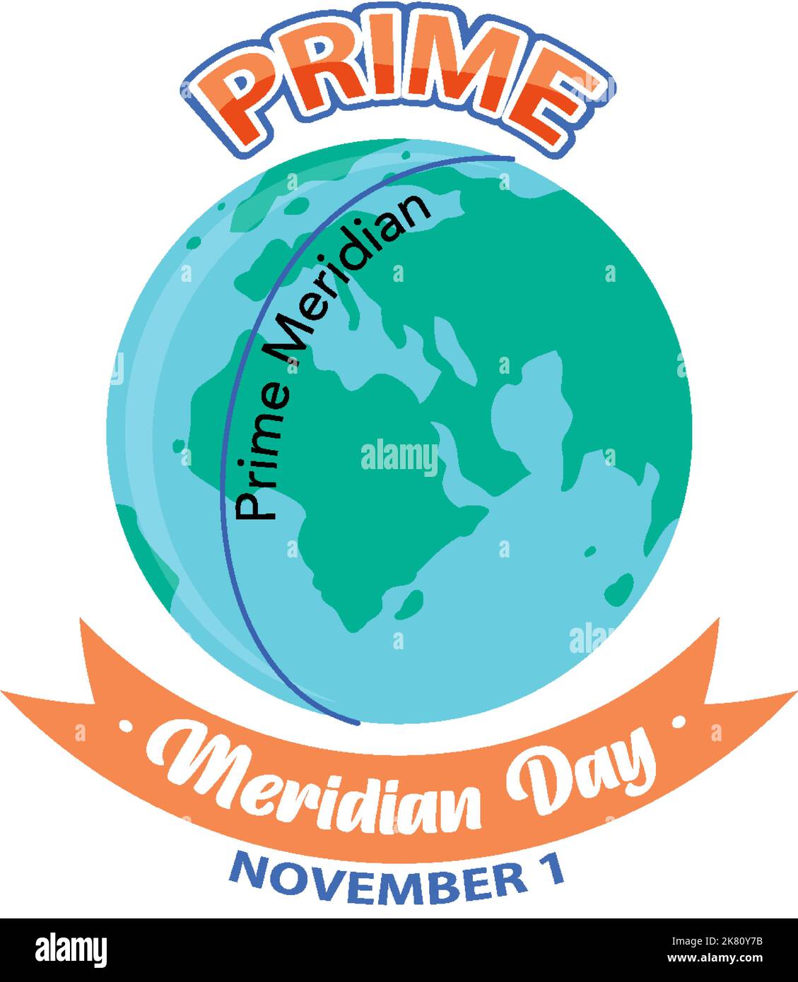 Prime meridian day text for poster or banner design illustration Stock ...