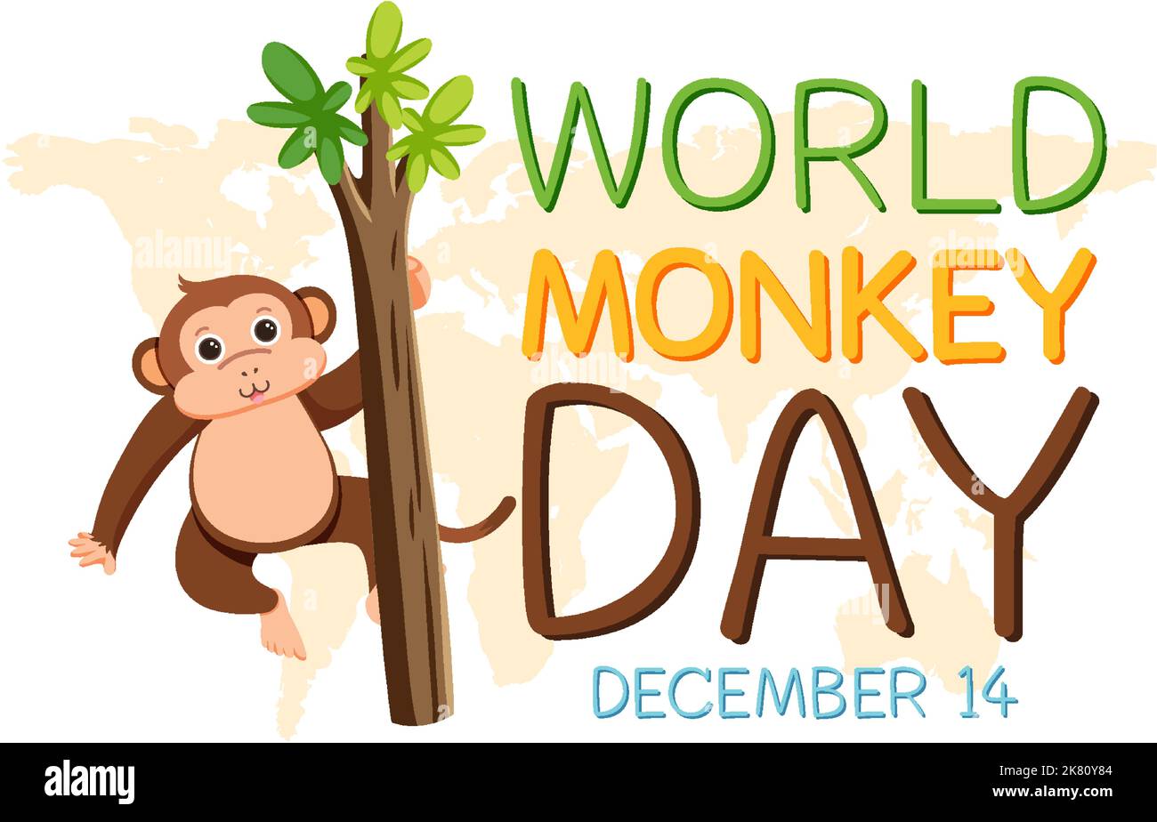 World monkey day poster design illustration Stock Vector Image & Art ...