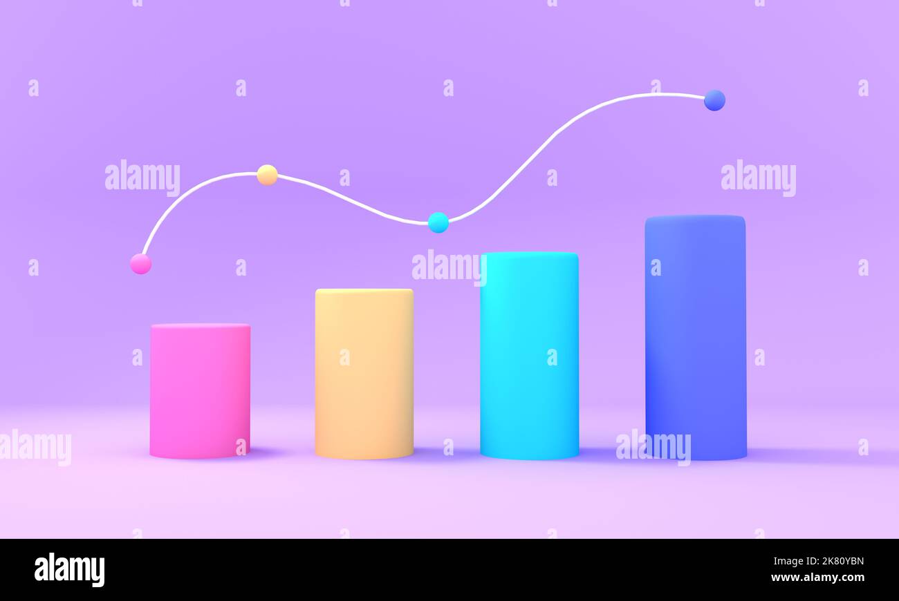 3d rendering economic stock market growth or decline concept ...