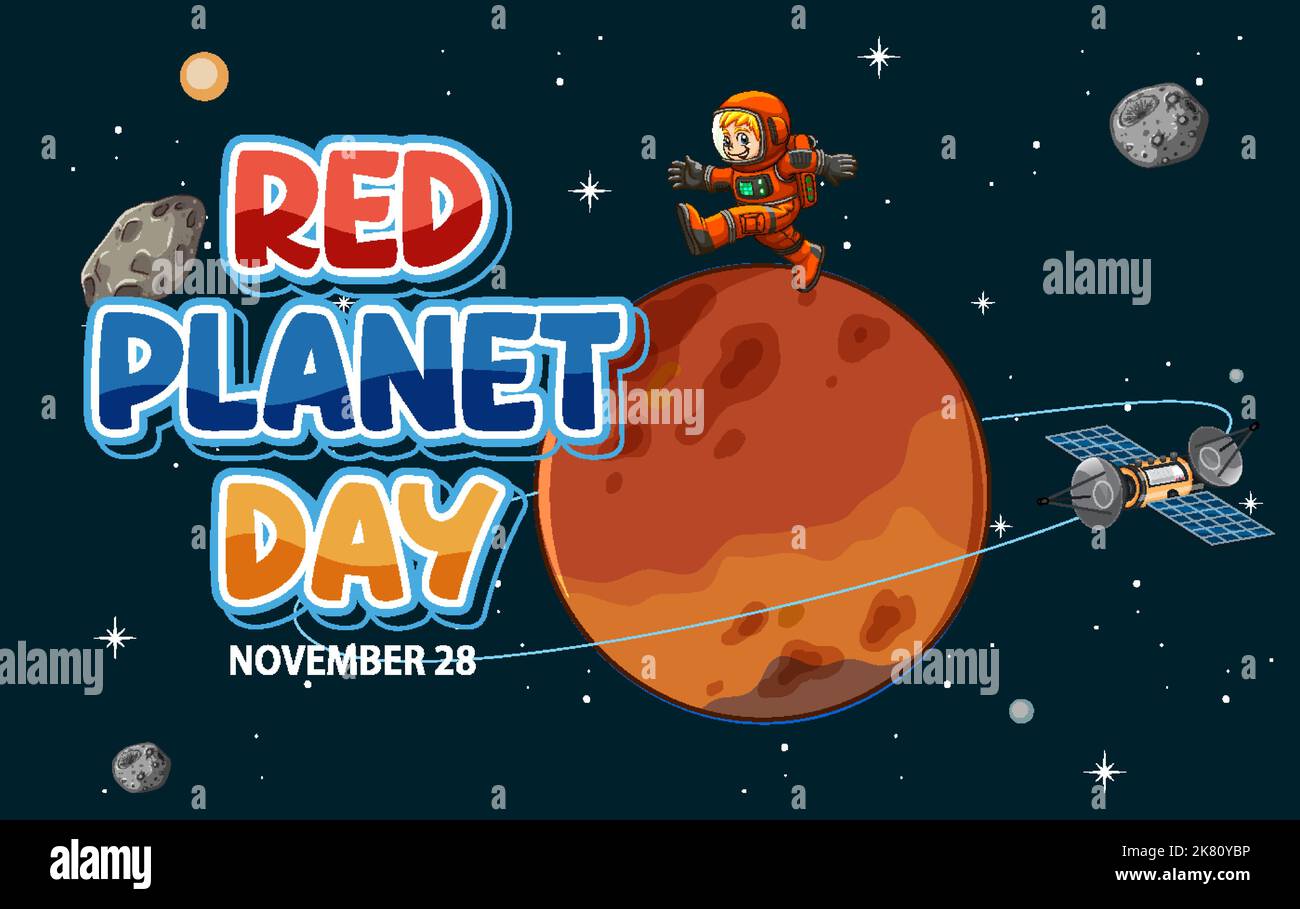Red Planet Day Banner Design illustration Stock Vector Image & Art - Alamy