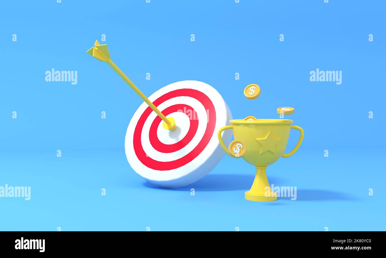 3d illustration targets arrows hi-res stock photography and images - Alamy