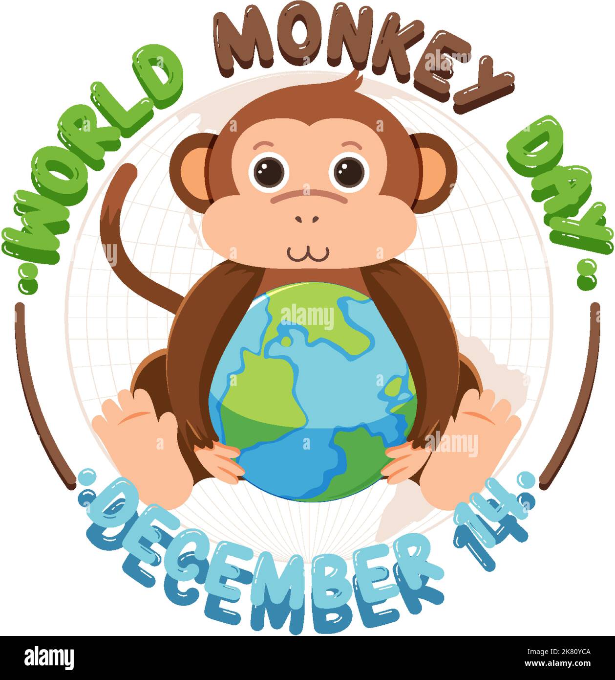 World monkey day poster design illustration Stock Vector Image & Art ...
