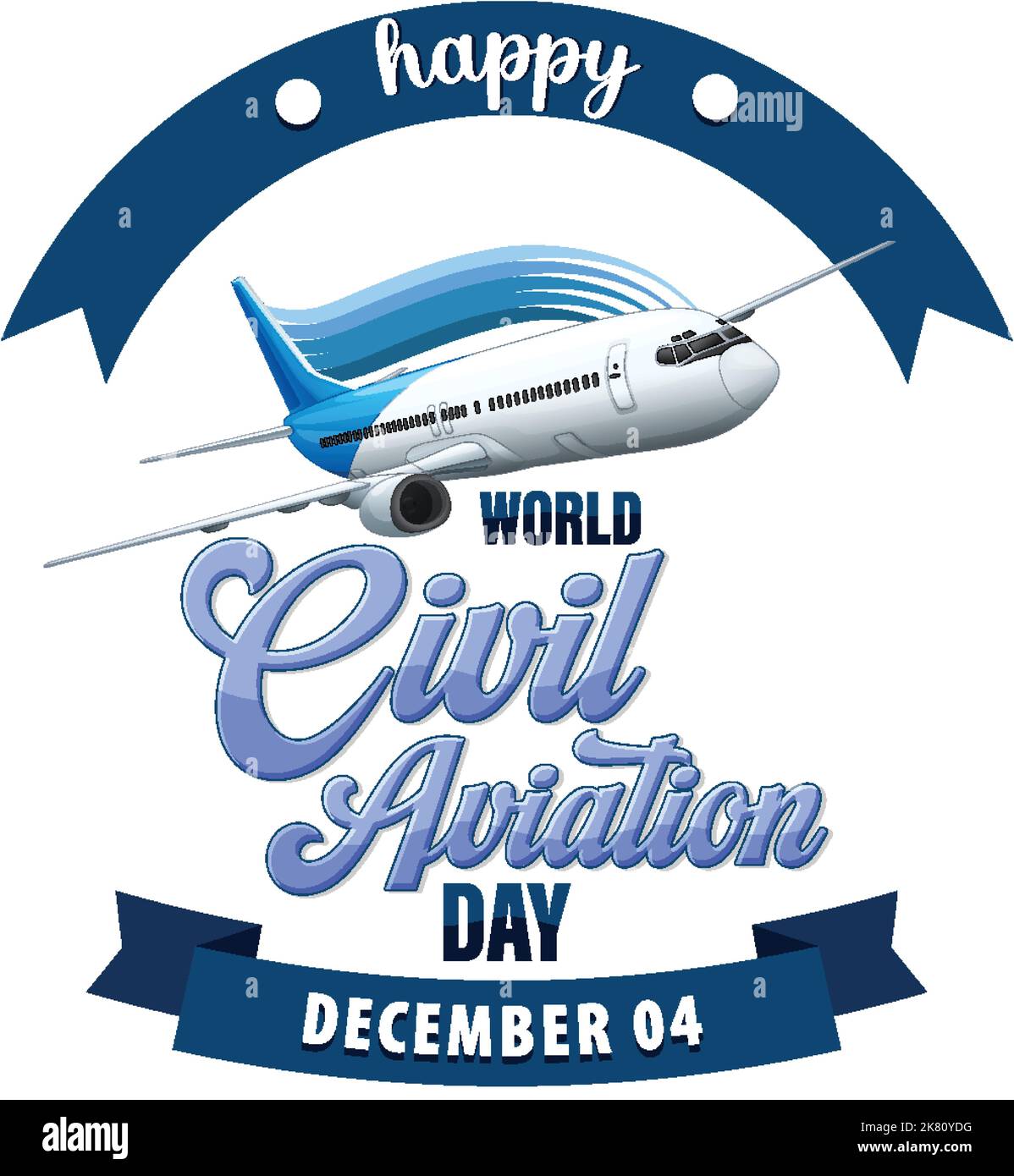 World civil aviation text for poster or banner design illustration ...