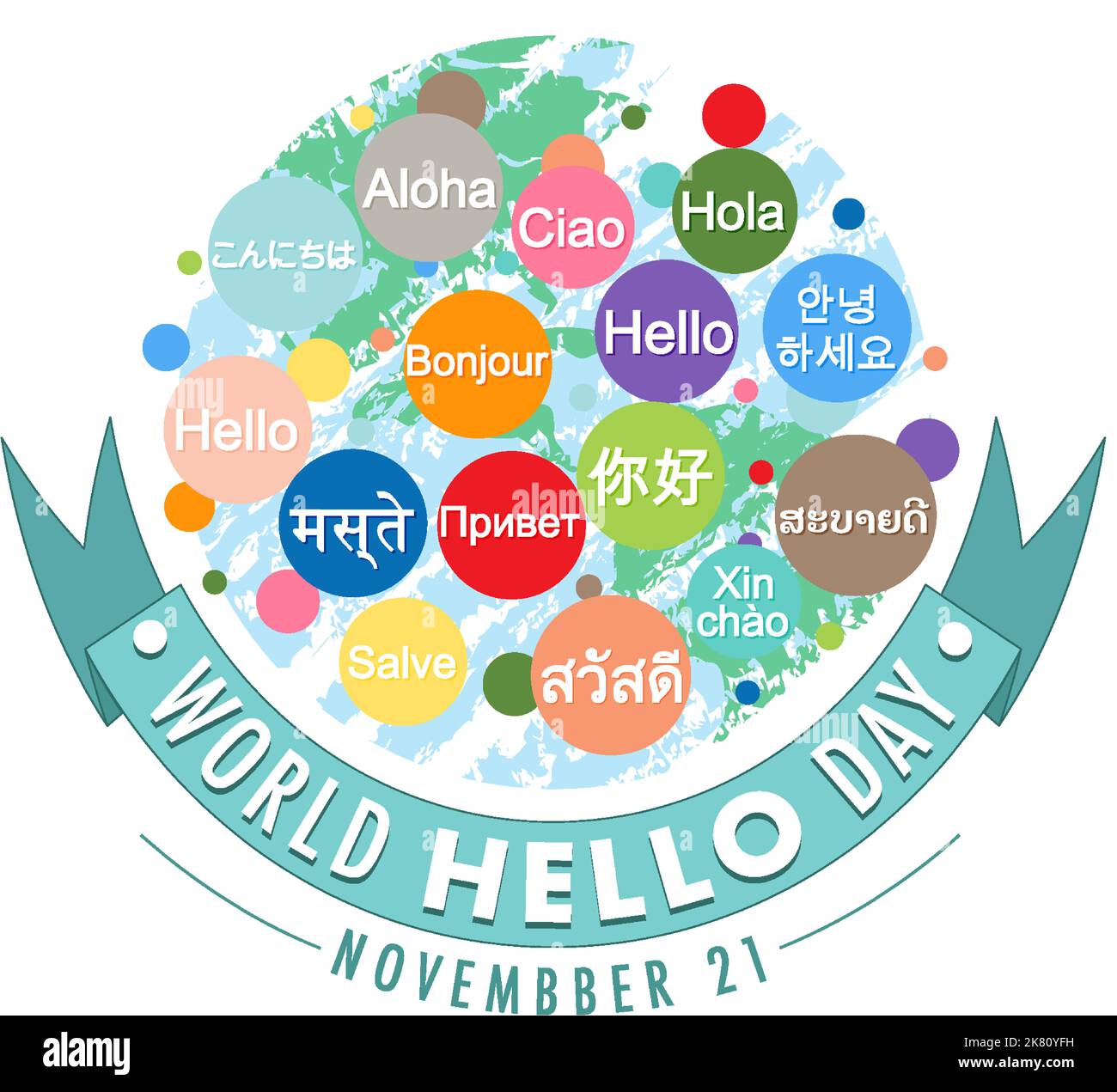 World hello day banner design illustration Stock Vector Image & Art - Alamy