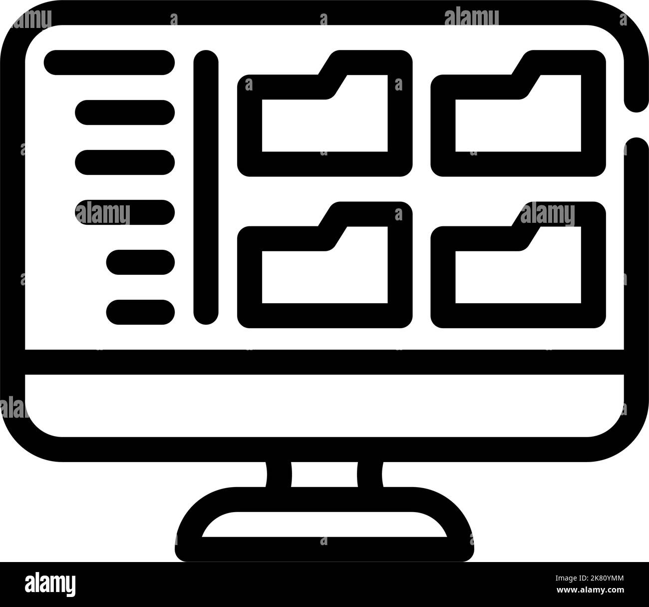 browse folder line icon vector illustration Stock Vector Image & Art ...