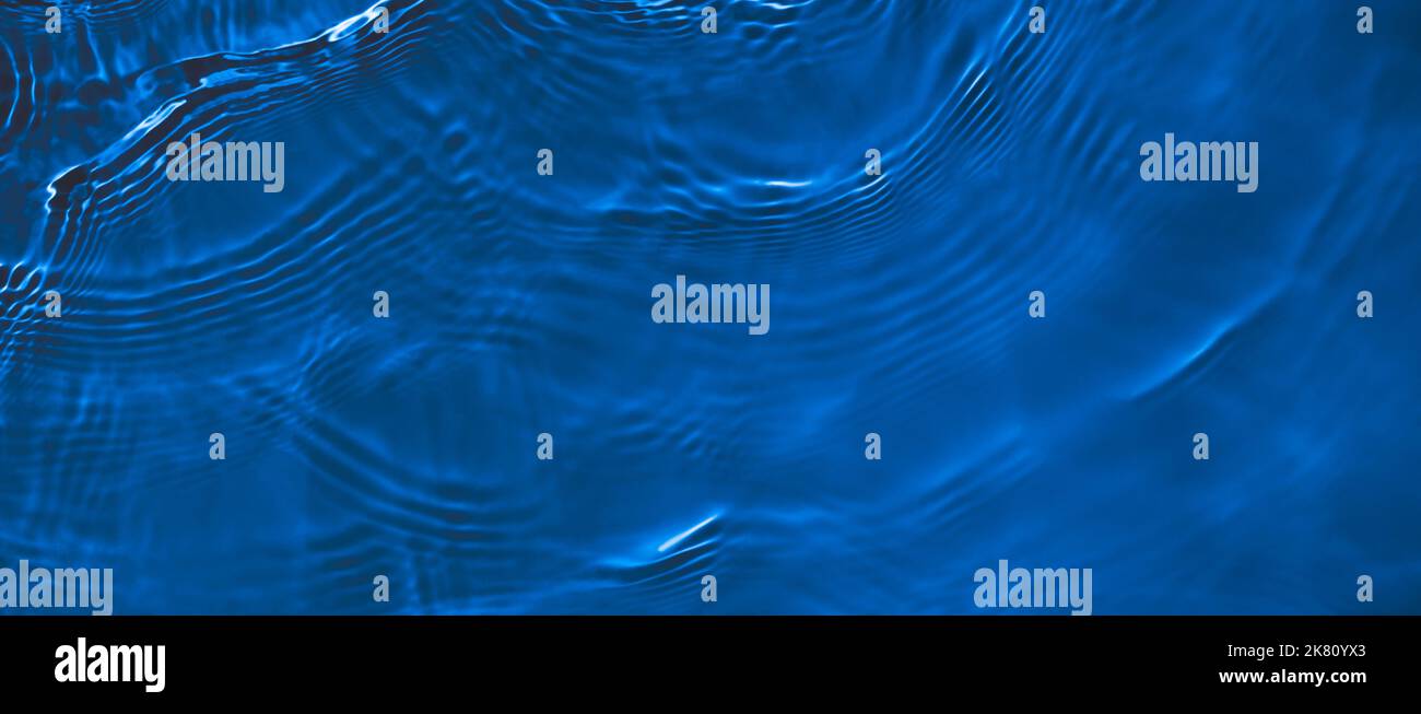 transparent dark blue clear calm water surface texture banner Stock ...