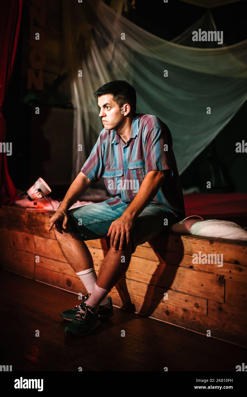 Theater actor artists player thespian perform play for audience on ...