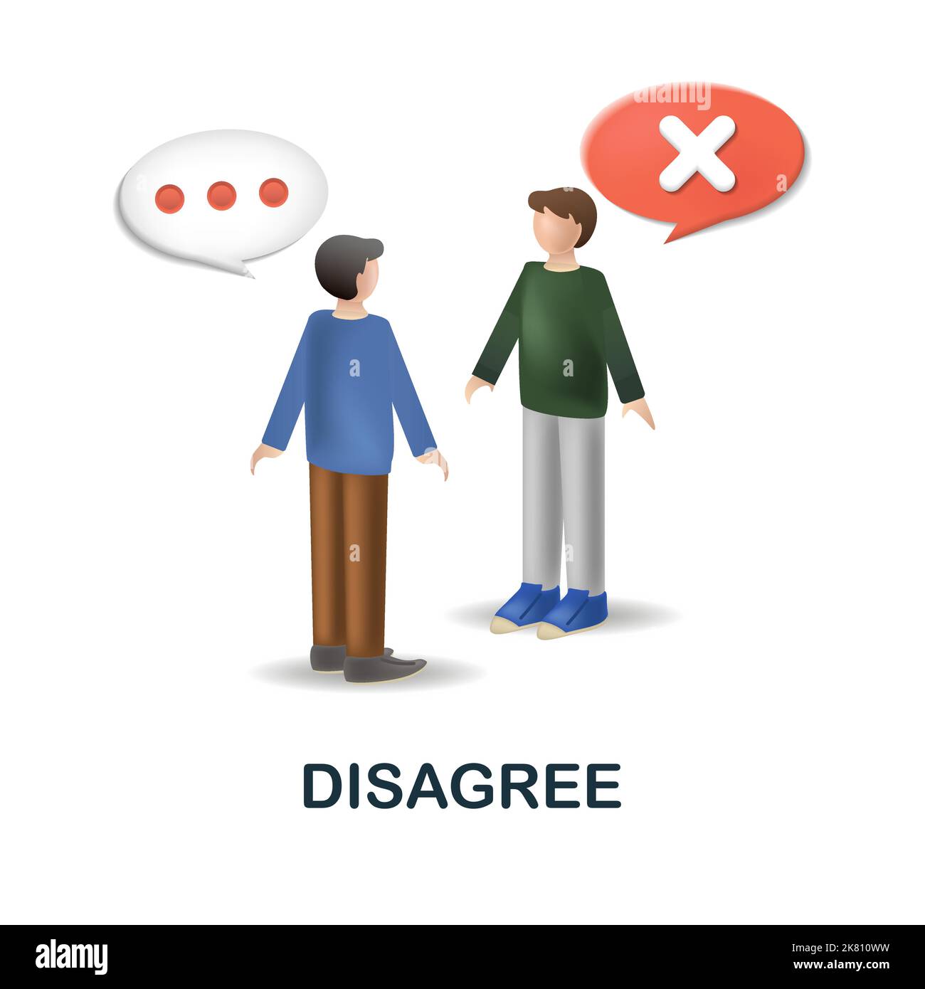 Disagree icon. 3d illustration from discussion collection. Creative ...