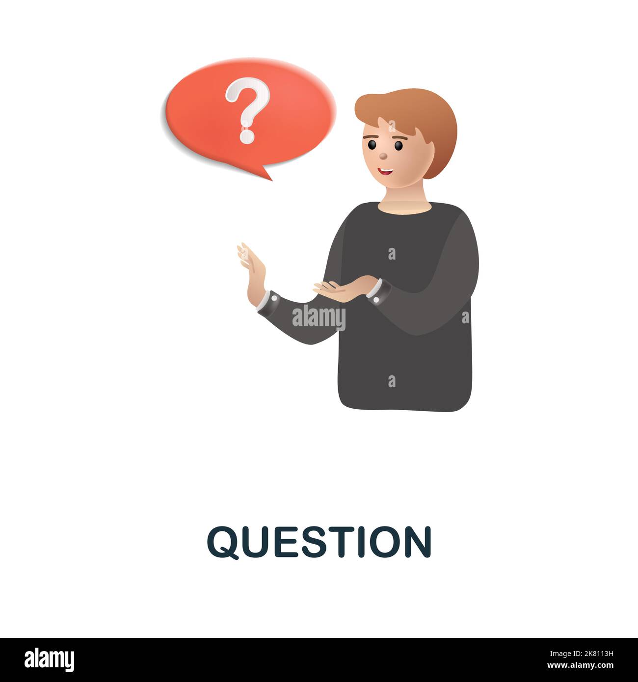 Question icon. 3d illustration from discussion collection. Creative ...