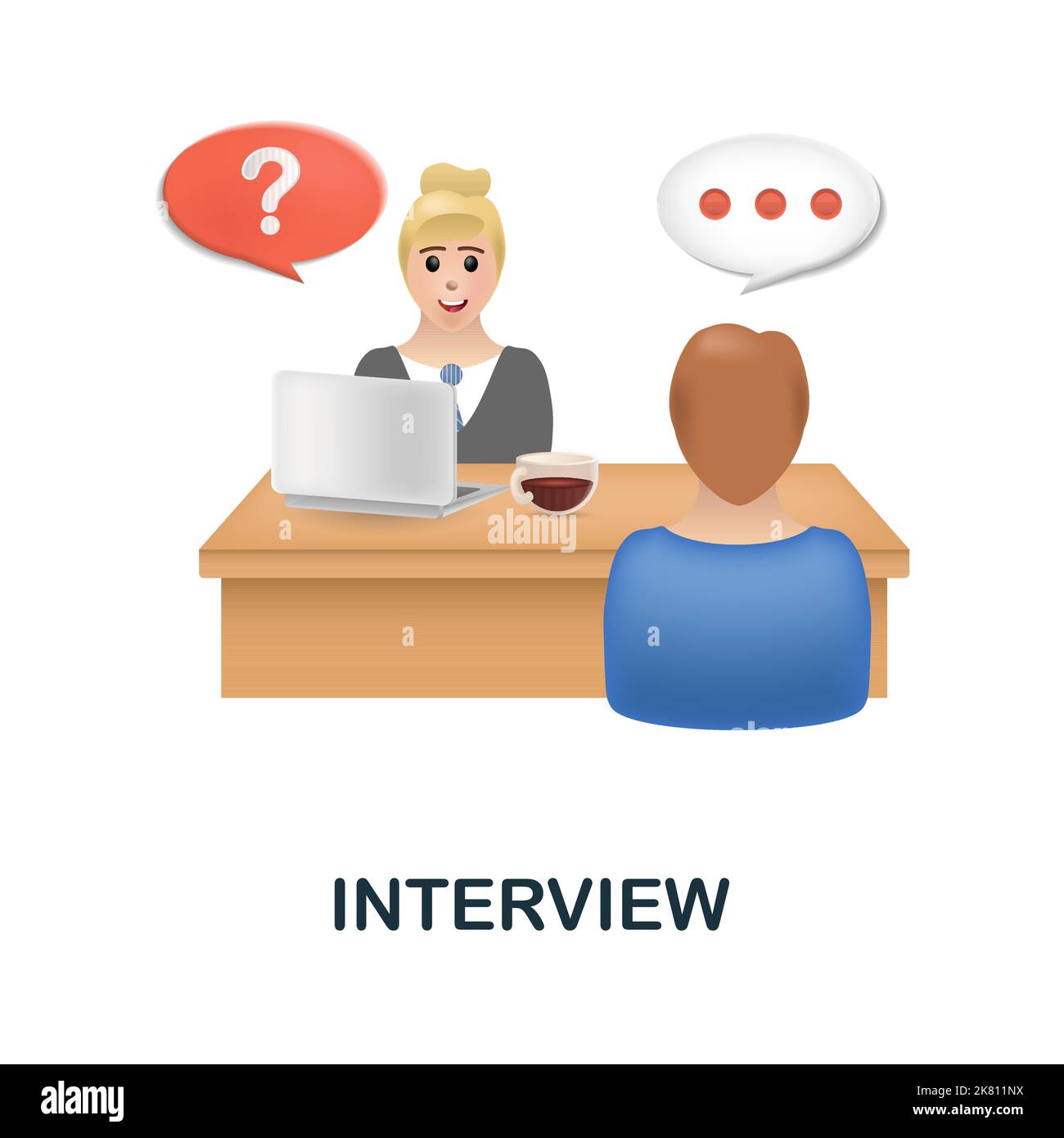 Interview icon. 3d illustration from discussion collection. Creative ...