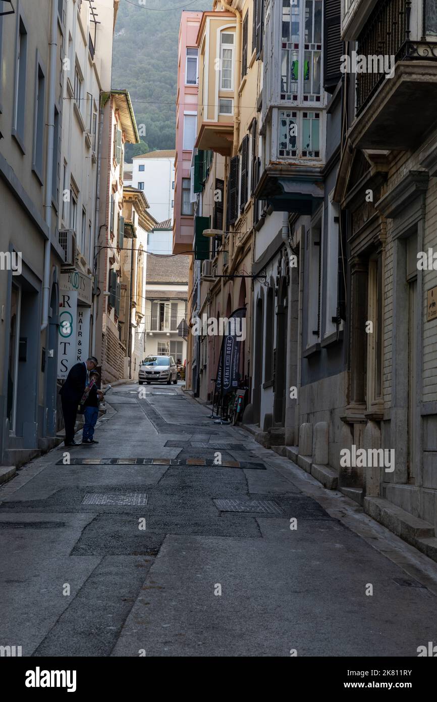 Gibraltar, British Overseas Territory. Main Street, the main arterial ...