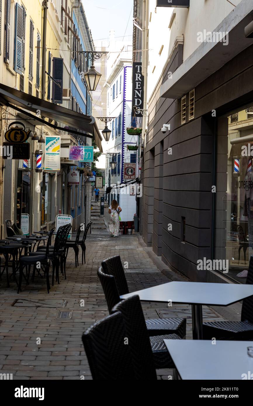 Gibraltar, British Overseas Territory. Main Street, the main arterial ...